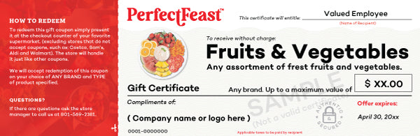 Gift Certificates for Fruits and Vegetables | Perfect Feast Corporate Gifts